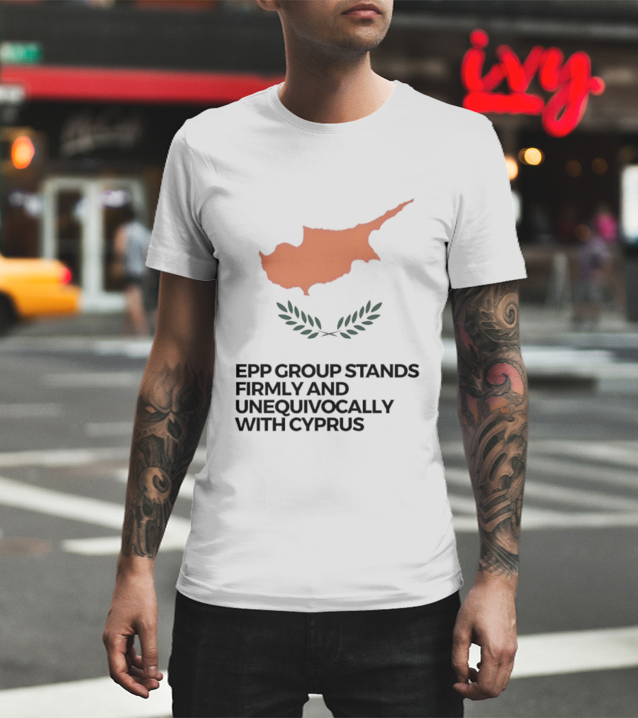 EPP Group Stands Firmly And Unequivocally With Cyprus Map Laurel Wreath T-Shirt