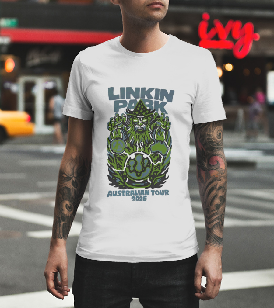 Linkin Park Australian Tour 2026 Wizard And Crystal Ball T-Shirt