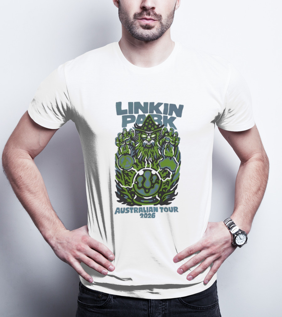 Linkin Park Australian Tour 2026 Wizard And Crystal Ball T-Shirt