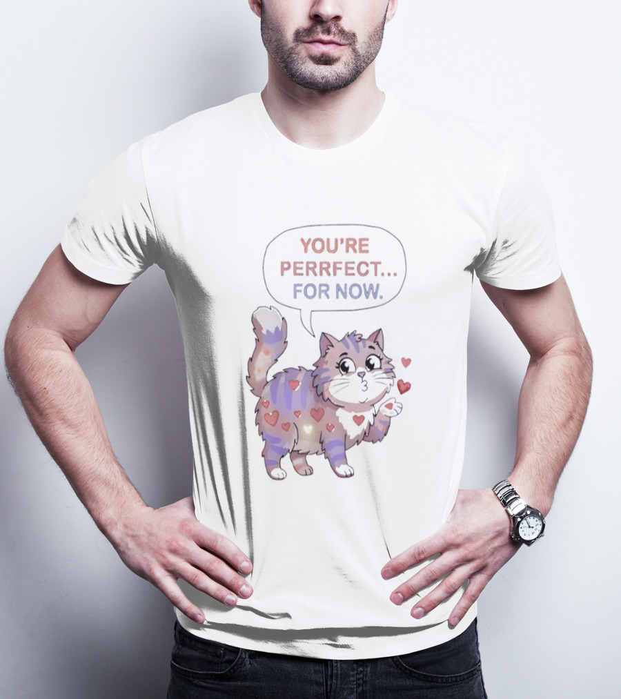 You're Perrfect For Now Love Cat Hearts T-Shirt