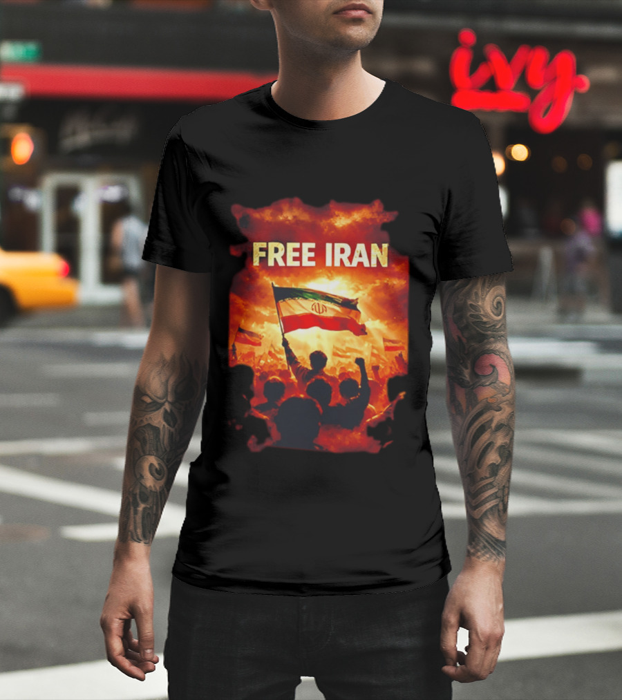 Free Iran Flag Protest Human Rights Solidarity T-Shirt