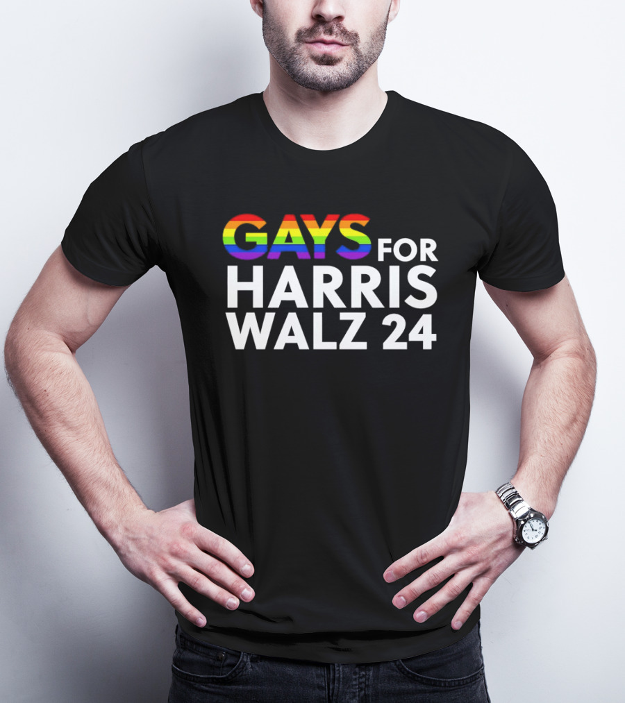 Gays For Harris Walz 24 LGBT Rainbow Pride T-Shirt