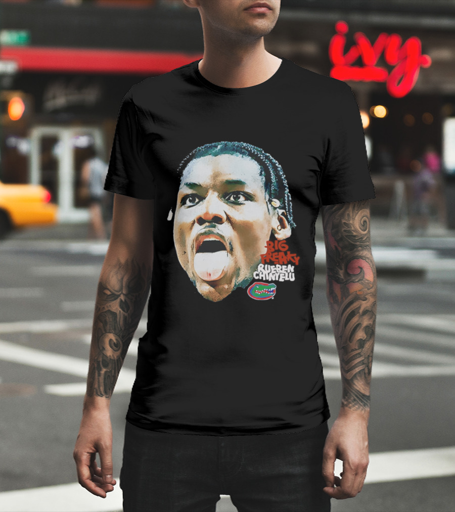 Rueben Chinyelu Big Freak Florida Basketball Game Face NCAA Gators T-Shirt