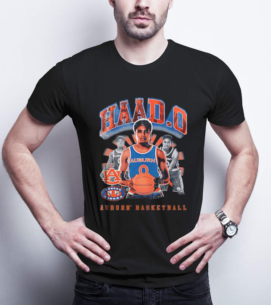 HAAD.O Auburn Basketball Tigers Player Number 0 Collage T-Shirt