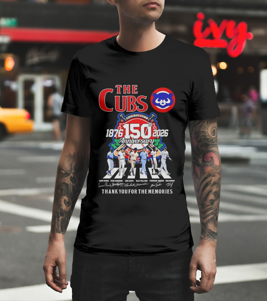 Chicago Cubs 150th Anniversary Abbey Road Thank You For The Memories 1876 2026 Signature Edition T-Shirt