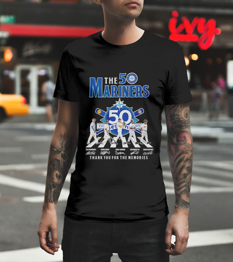The Mariners 50th Anniversary 1977 2026 Iconic Players Thank You For The Memories T-Shirt