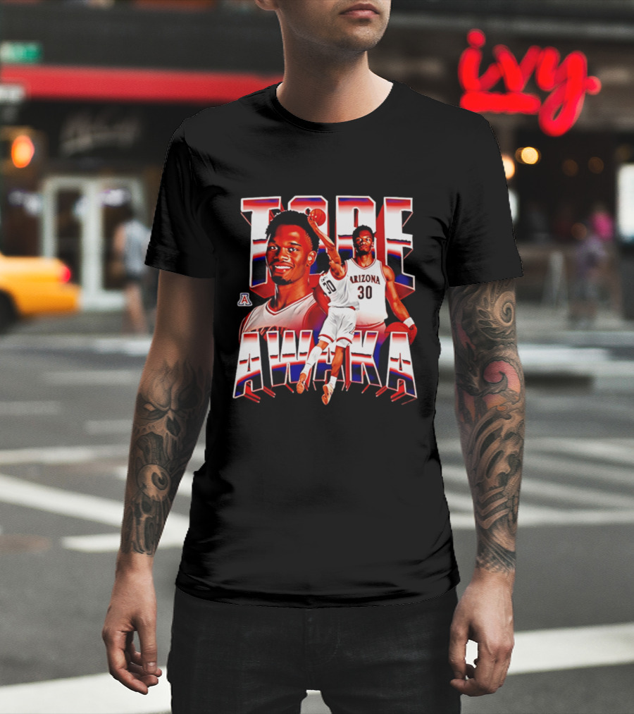 Tobe Awaka Arizona Wildcats Basketball 30 NCAA Player Collage T-Shirt