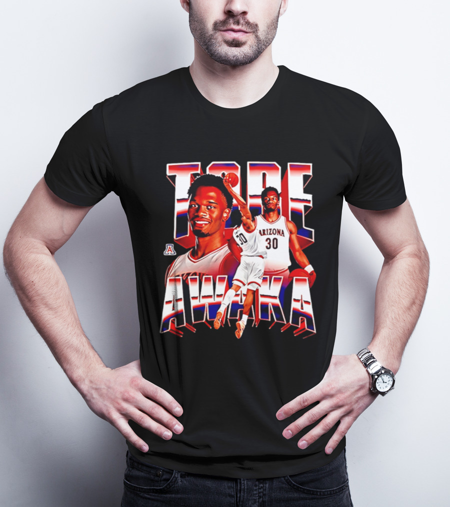 Tobe Awaka Arizona Wildcats Basketball 30 NCAA Player Collage T-Shirt