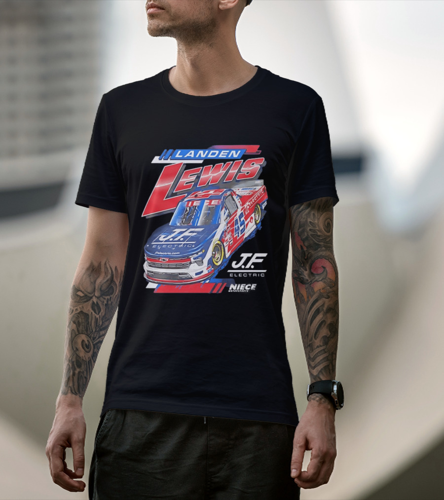 Landen Lewis Niece Motorsports J.F. Electric NASCAR Truck Series 45 T-Shirt