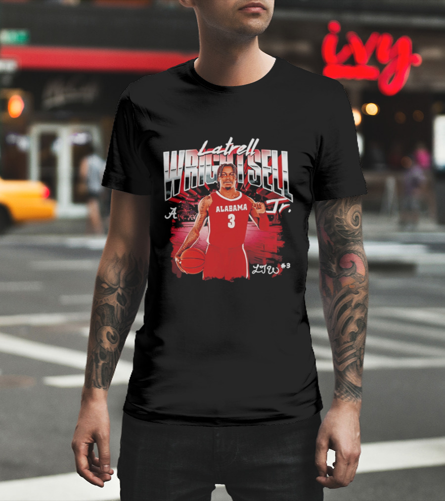 Latrell Wrightsell Jr Alabama Basketball 3 NCAA '26 Alabama T-Shirt