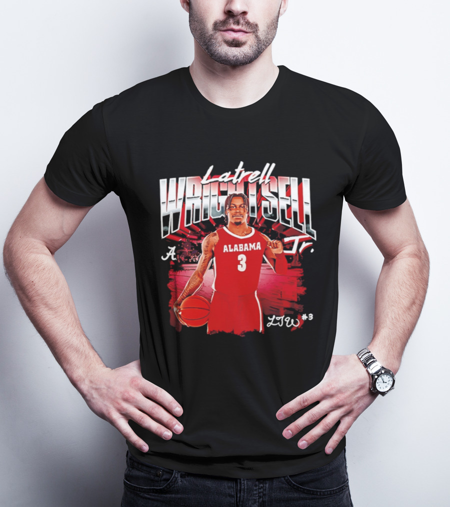 Latrell Wrightsell Jr Alabama Basketball 3 NCAA '26 Alabama T-Shirt