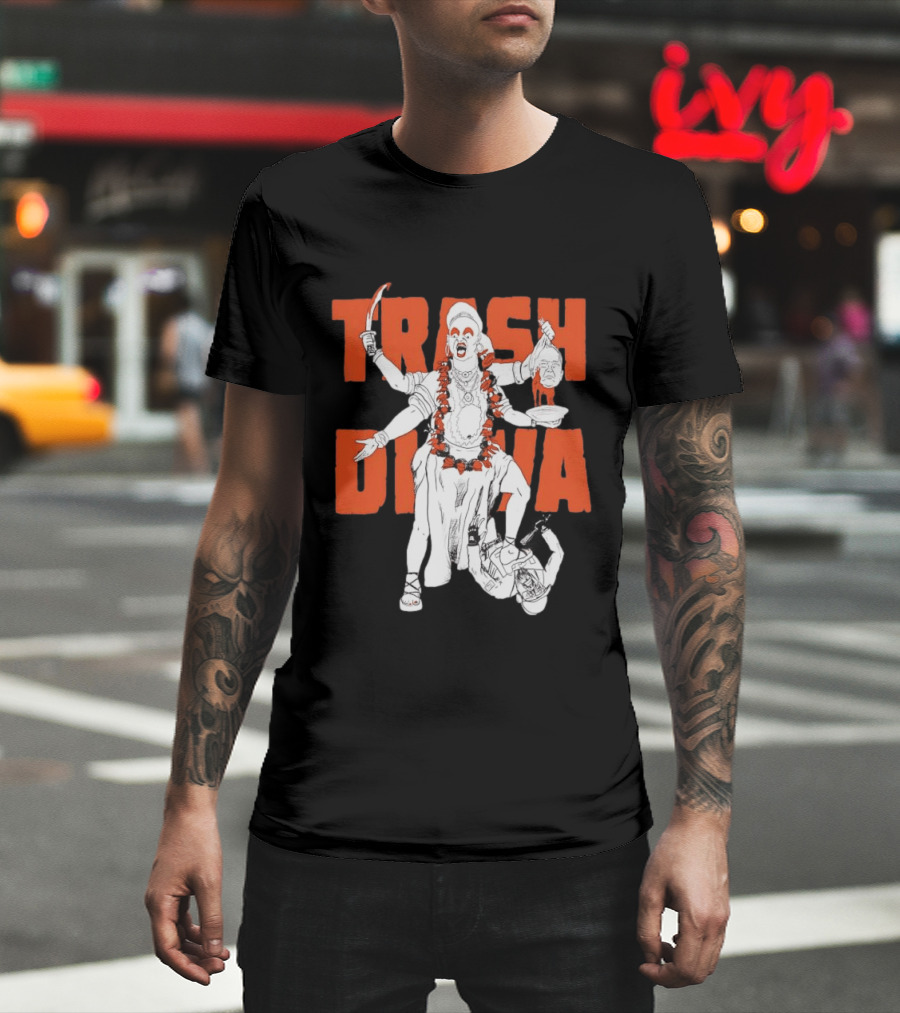 Trash Diva Multi Armed Figure With Head And Sword T-Shirt