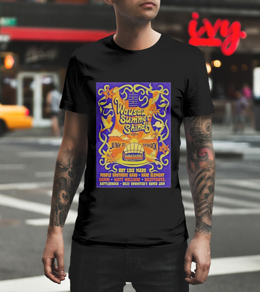 Wausau Summer Shindig 2026 June 20 400 Block Hot Like Mars People Brothers Band Rare Element T-Shirt