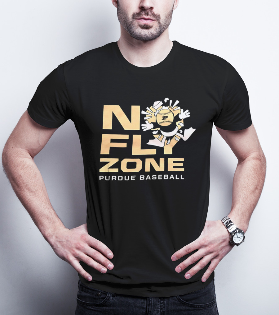 No Fly Zone Purdue Baseball Blocked Baseball F Catch T-Shirt