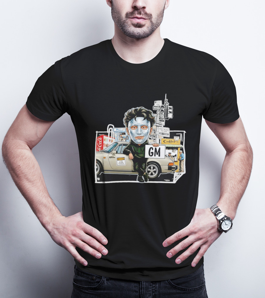 Don't Block The Box Warning I Do Dumb Things Traffic Signal Masked T-Shirt