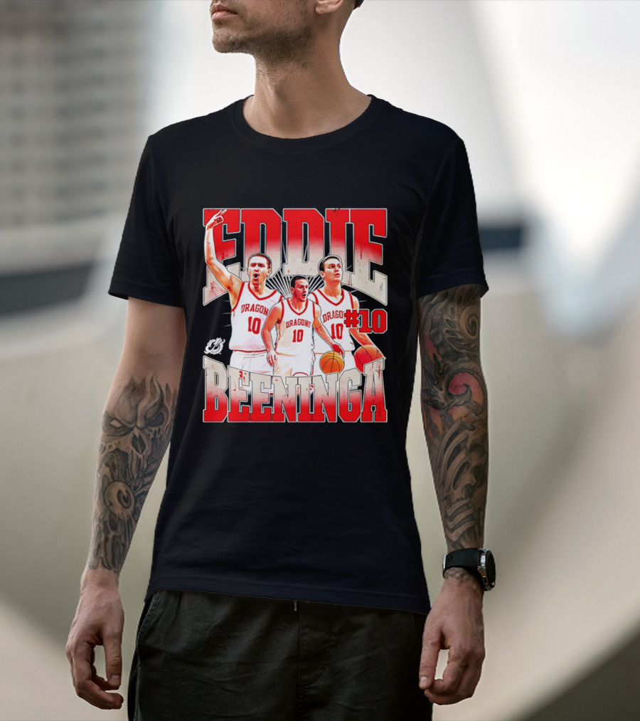 Eddie Beeninga Dragons Basketball #10 Collage MSUM NCAA T-Shirt