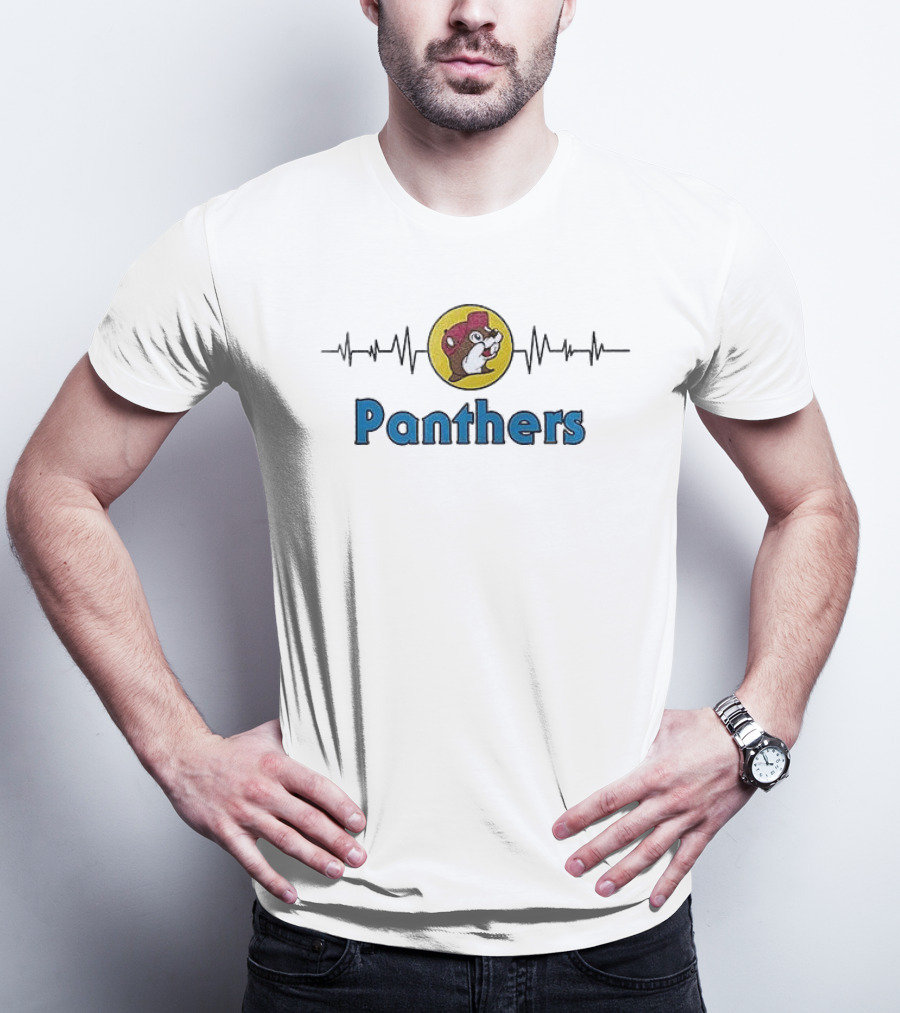 Panthers Buc Ee's Beavers Heartbeat Collaboration T-Shirt