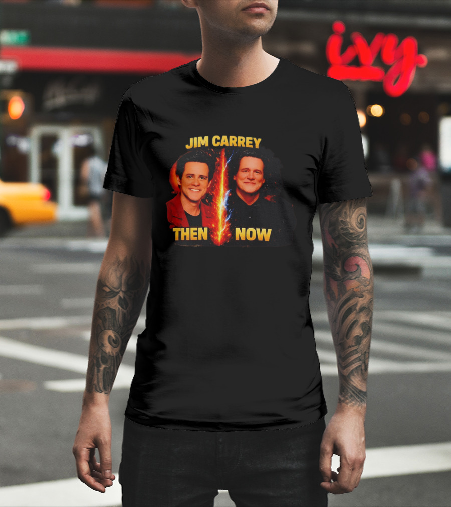Jim Carrey Then And Now Evolution T-Shirt