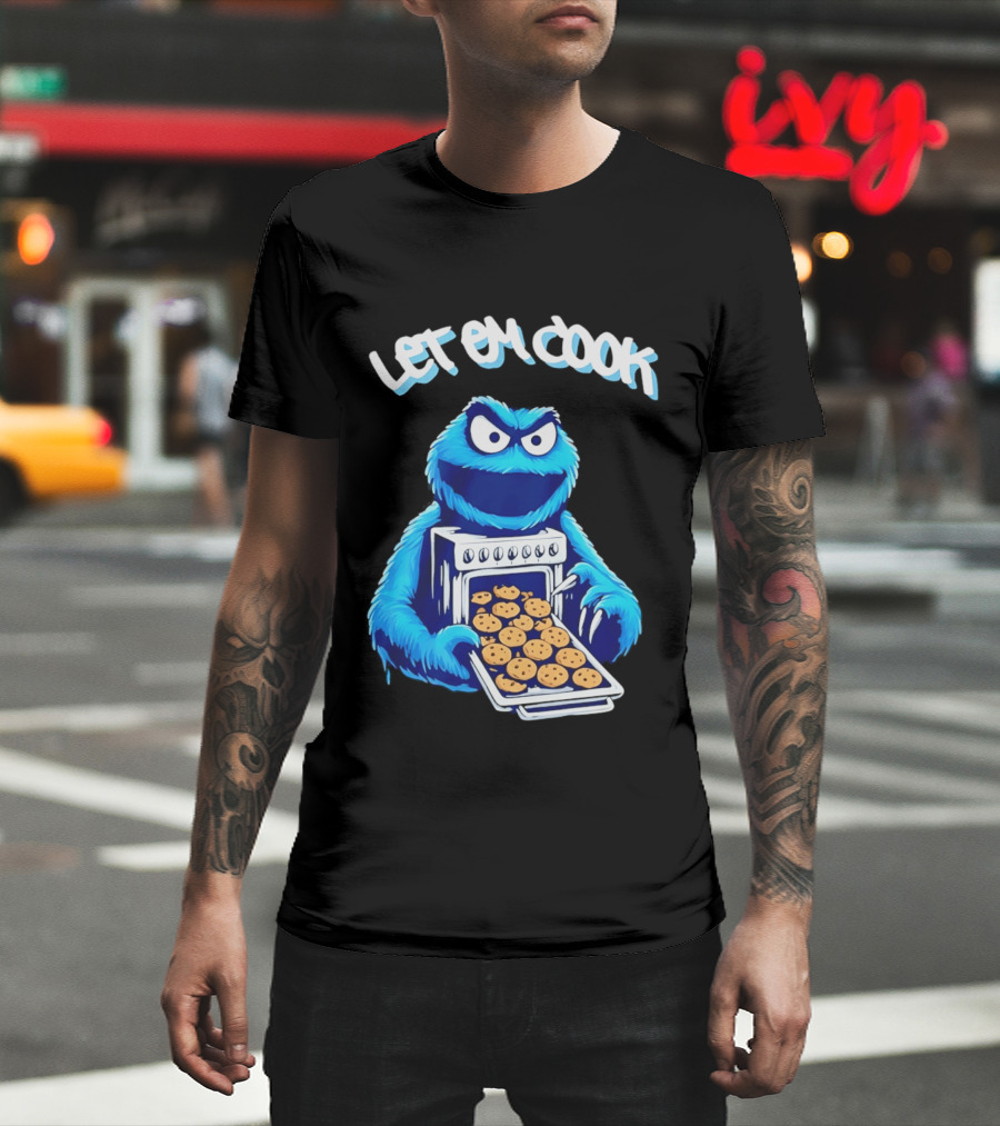 Cookie Monster Let Em Cook Oven Cookies T-Shirt