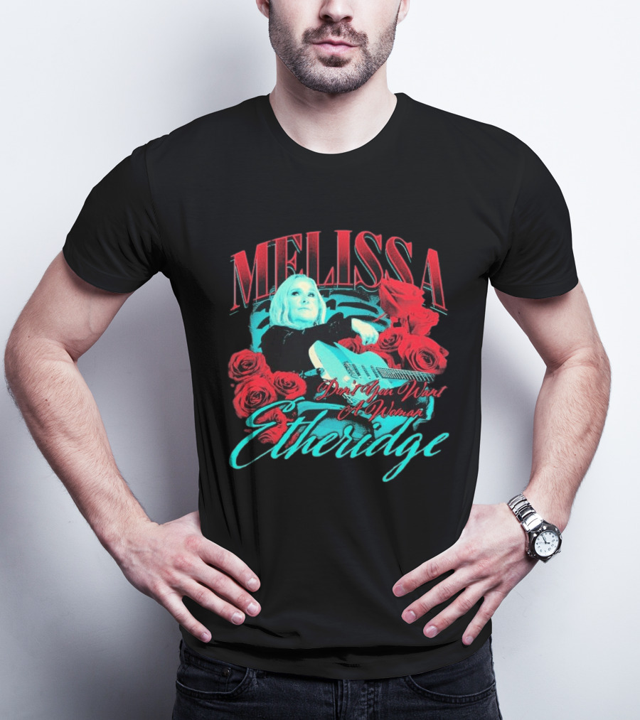 Melissa Etheridge Don't You Want A Woman Red Roses Guitar T-Shirt