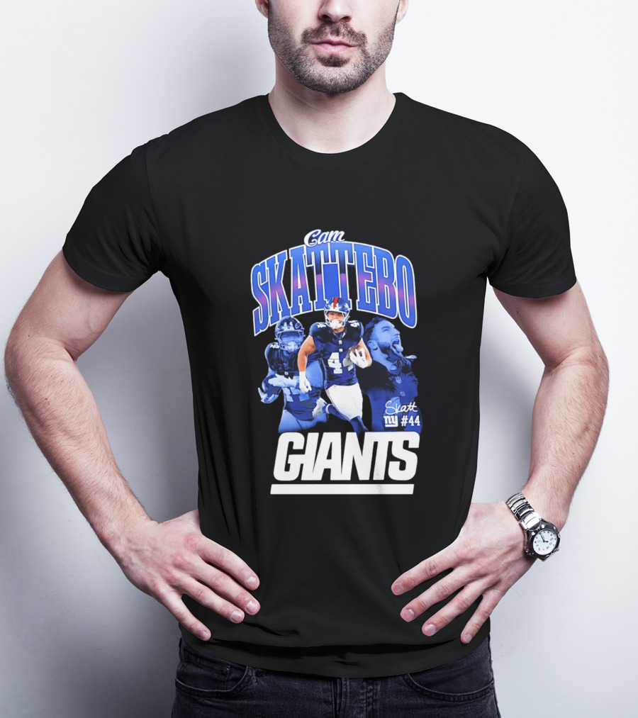 Cam Skattebo Giants #44 Triple Pic T-Shirt