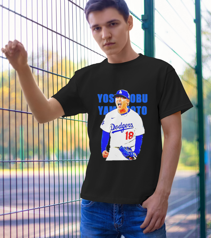Yoshinobu Yamamoto Los Angeles Dodgers 18 Scream T-Shirt