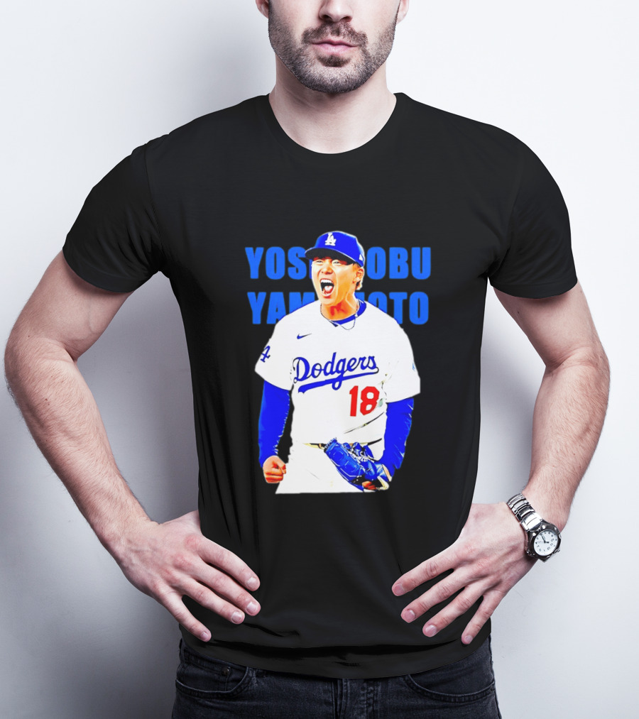 Yoshinobu Yamamoto Los Angeles Dodgers 18 Scream T-Shirt