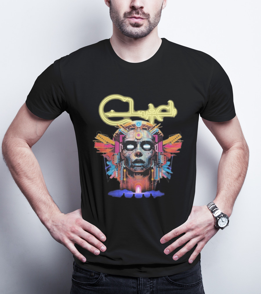 Clutch Suffer No Evil Tour 2026 Dates Robot Face Mask Neon Wings T-Shirt