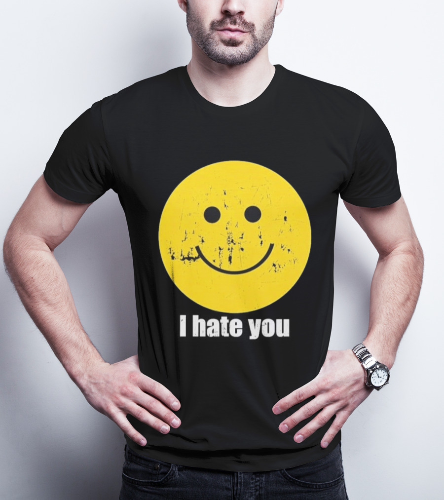 Harry I Hate You Smiley Face Distressed Grunge T-Shirt