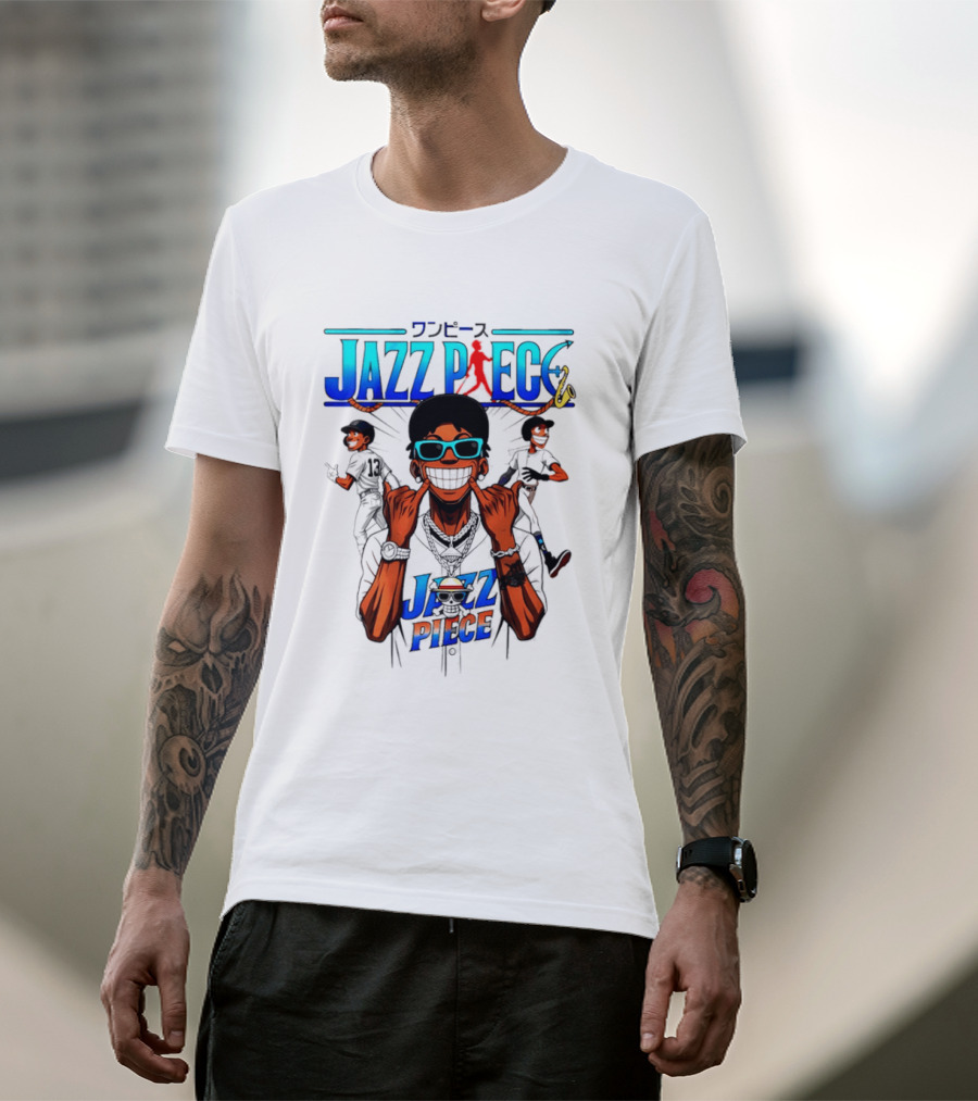 Jazz Piece Jolly Roger One Piece Hip Hop Urban Style Anime Fusion T-Shirt