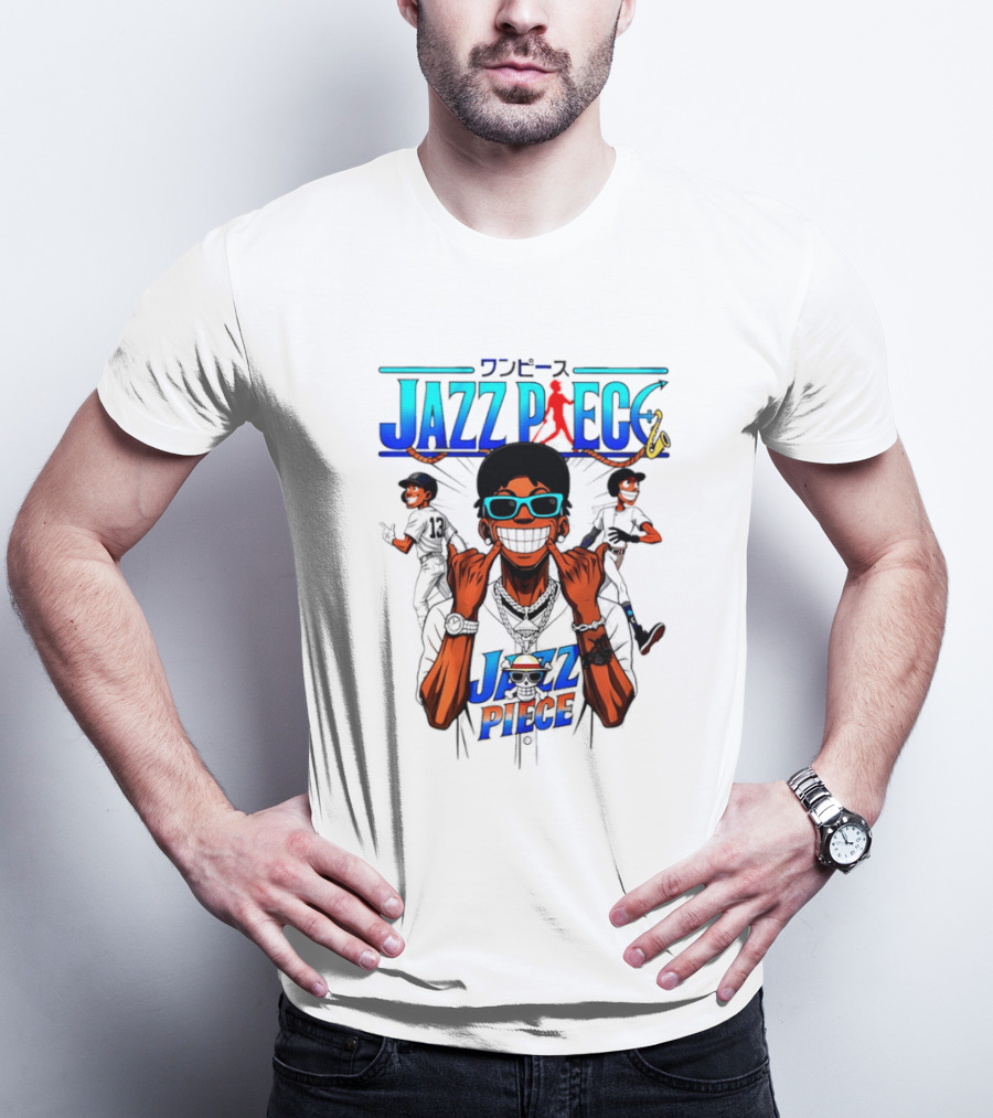 Jazz Piece Jolly Roger One Piece Hip Hop Urban Style Anime Fusion T-Shirt