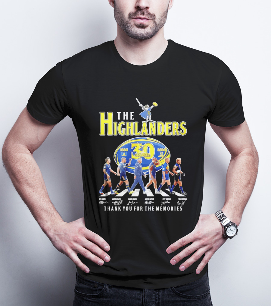 The Highlanders 30th Anniversary 1996 2026 Thank You For The Memories Rugby Players And Swordman Abbey Road T-Shirt