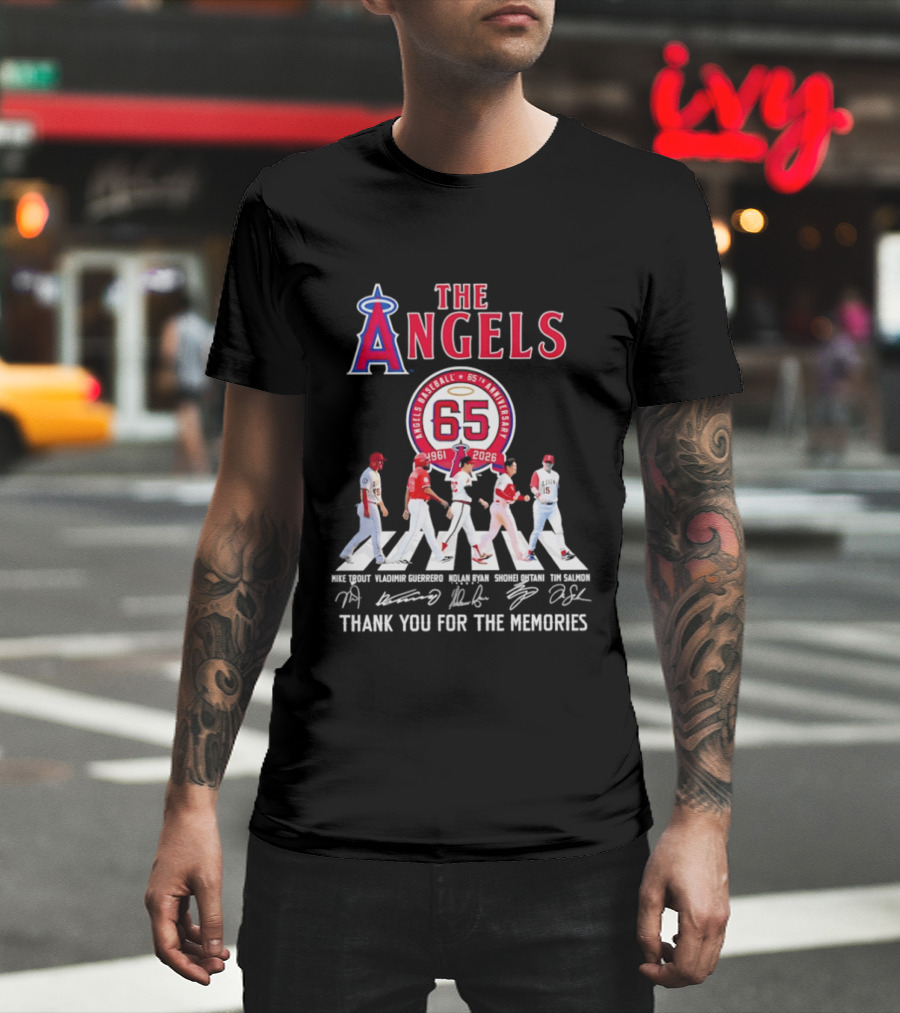 The Angels Baseball 65th Anniversary 1961 2026 Legends Thank You For The Memories T-Shirt