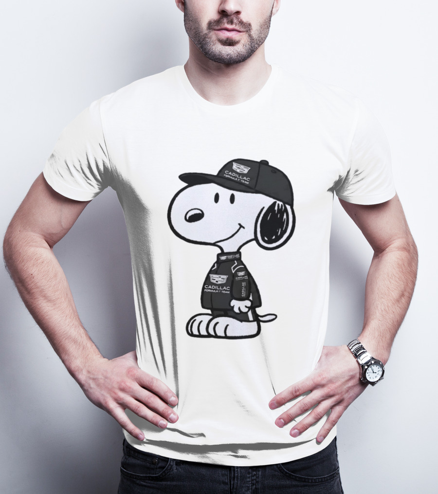 Snoopy Cadillac Formula 1 Team Racing Outfit T-Shirt
