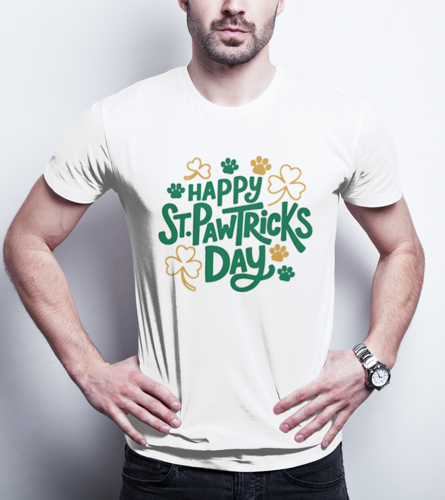 Happy St Pawtrick's Day Shamrock Dog Celebration T-Shirt