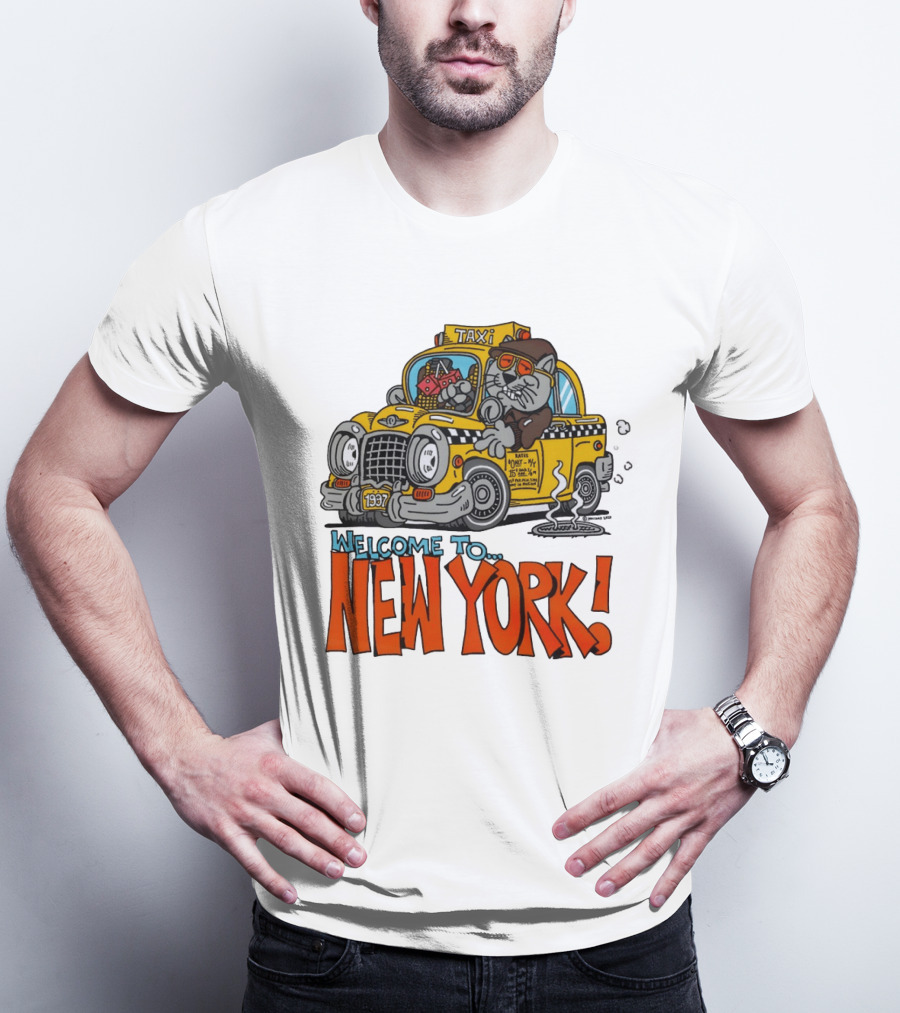 Welcome To New York Taxi Cat Adventure 1937 T-Shirt