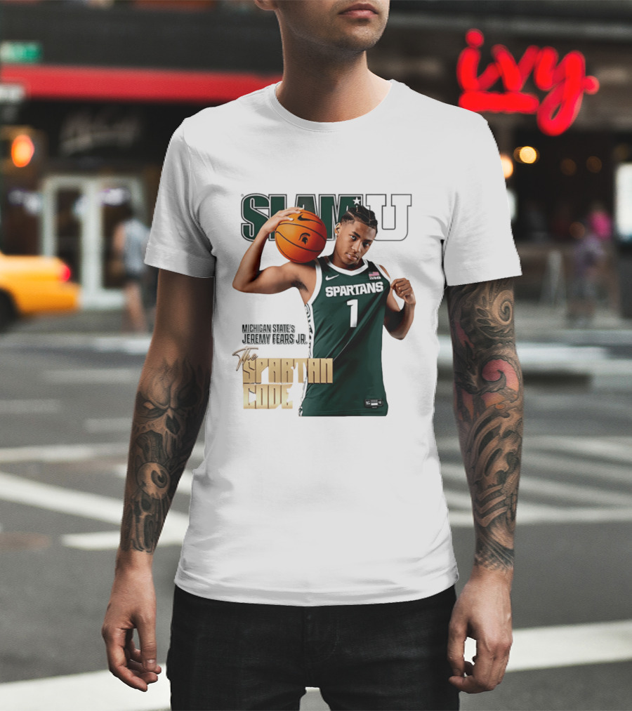 SlamU Jeremy Fears Jr Spartans The Spartan Code Michigan State T-Shirt