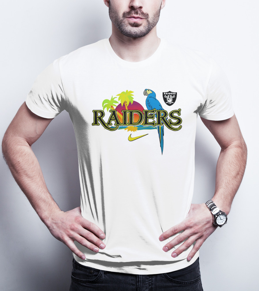 Las Vegas Raiders Tropics And Parrot It's 5 O' Somewhere Nike T-Shirt