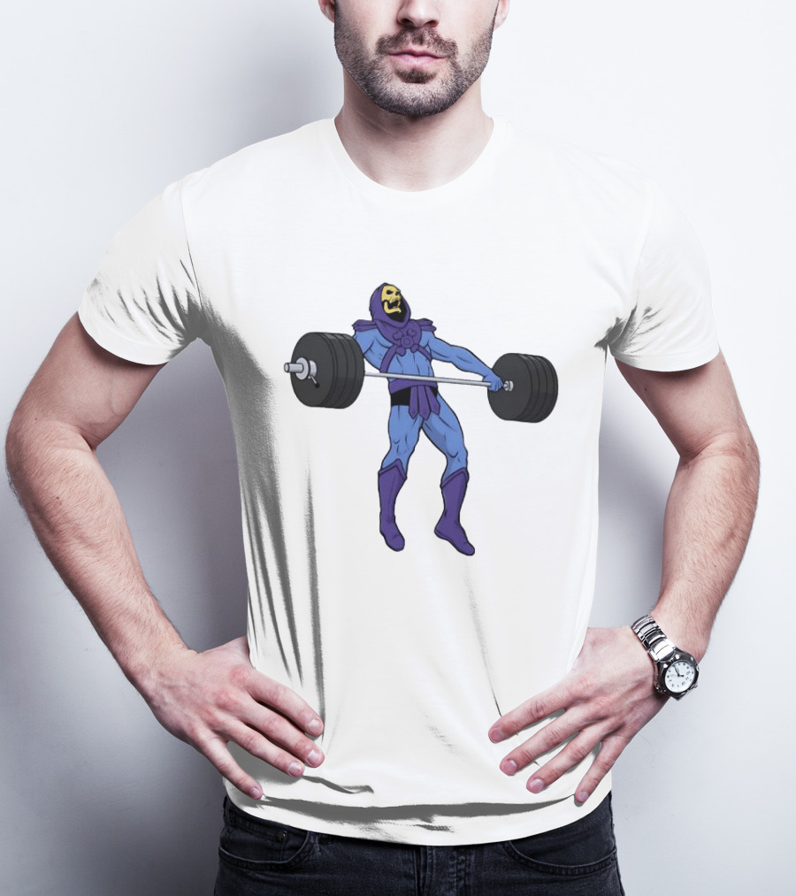 Skeletor Weightlifting Masters Of The Universe Cartoon Strength Snatch T-Shirt