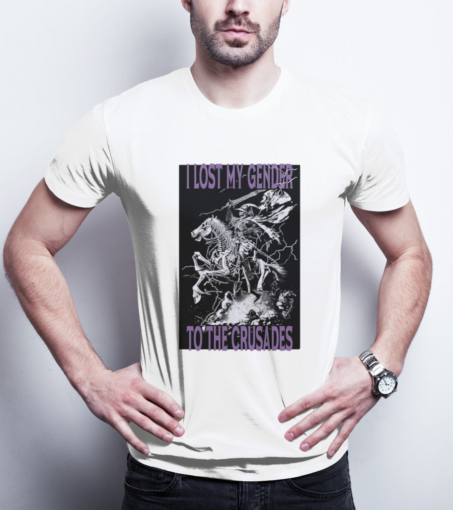 I Lost My Gender To The Crusades Skeleton Riding Horse Skeleton T-Shirt