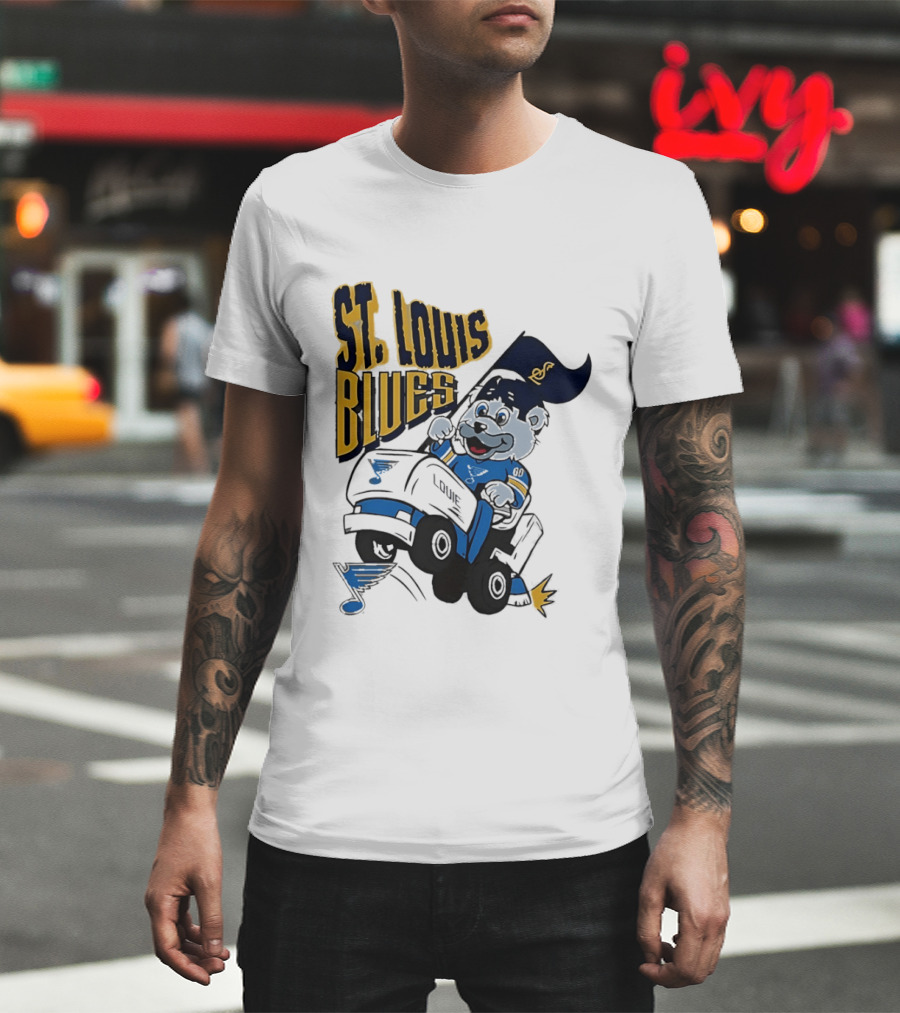 St Louis Blues Hockey Zamboni Bear Driving T-Shirt