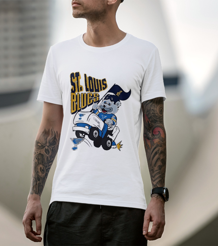 St Louis Blues Hockey Zamboni Bear Driving T-Shirt