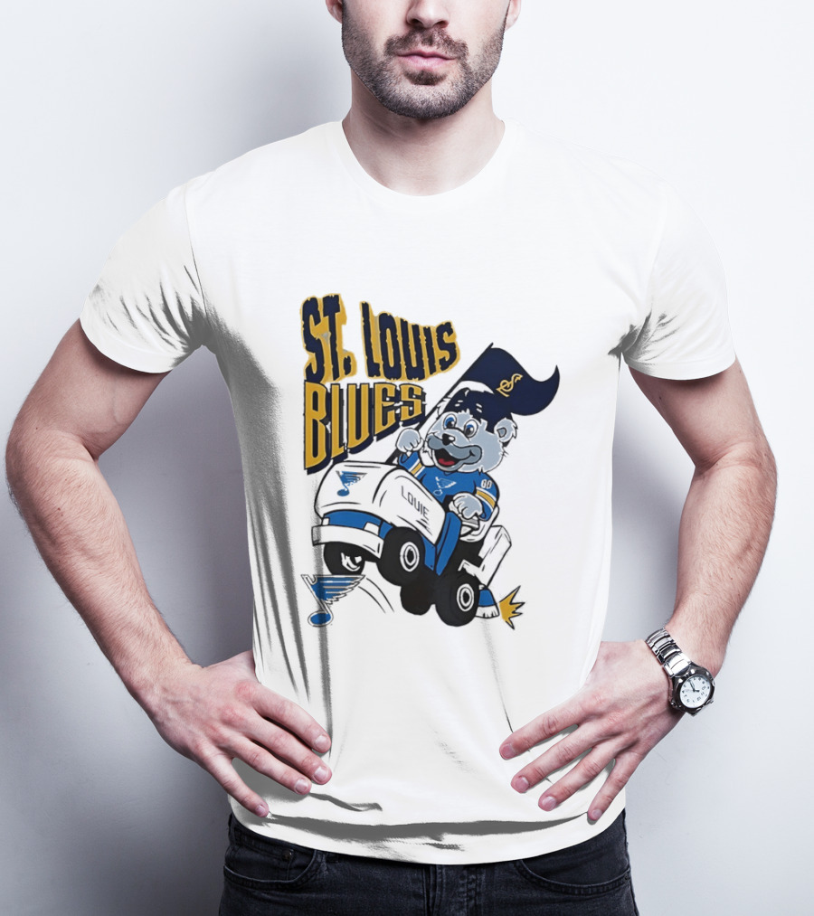 St Louis Blues Hockey Zamboni Bear Driving T-Shirt