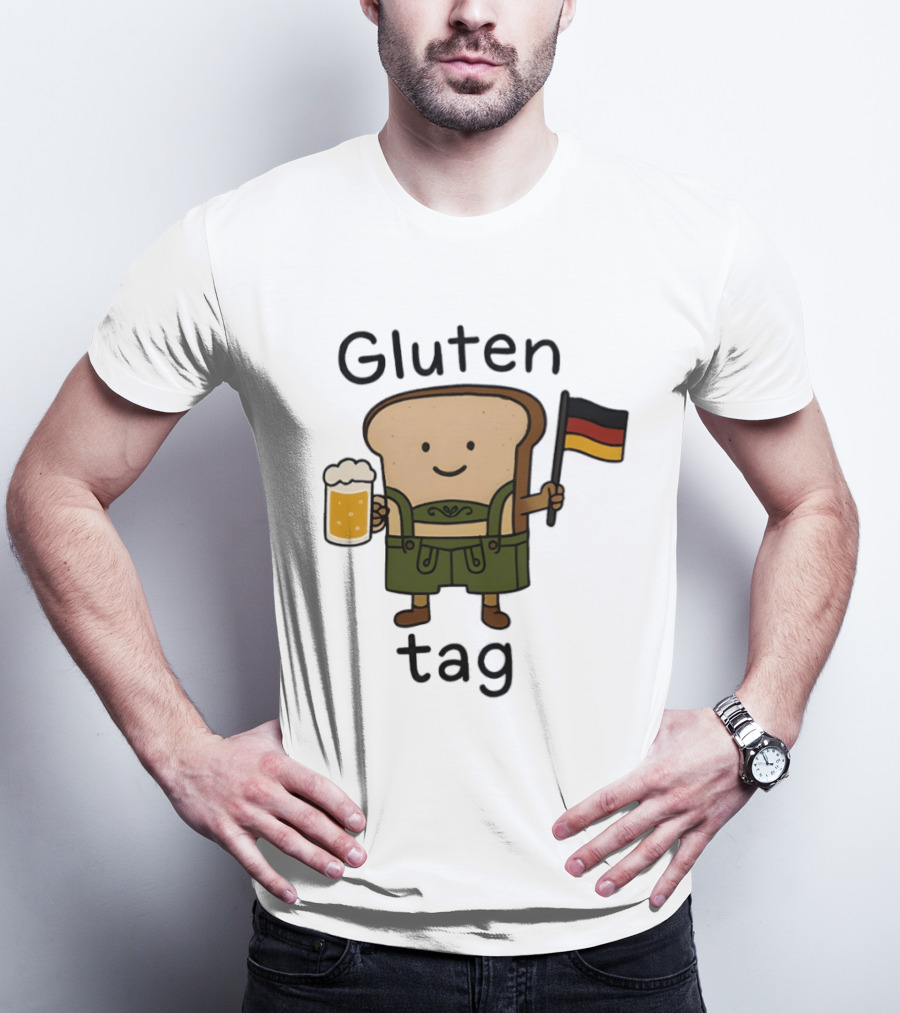 Gluten Tag Bread Character Lederhosen Beer German Flag T-Shirt
