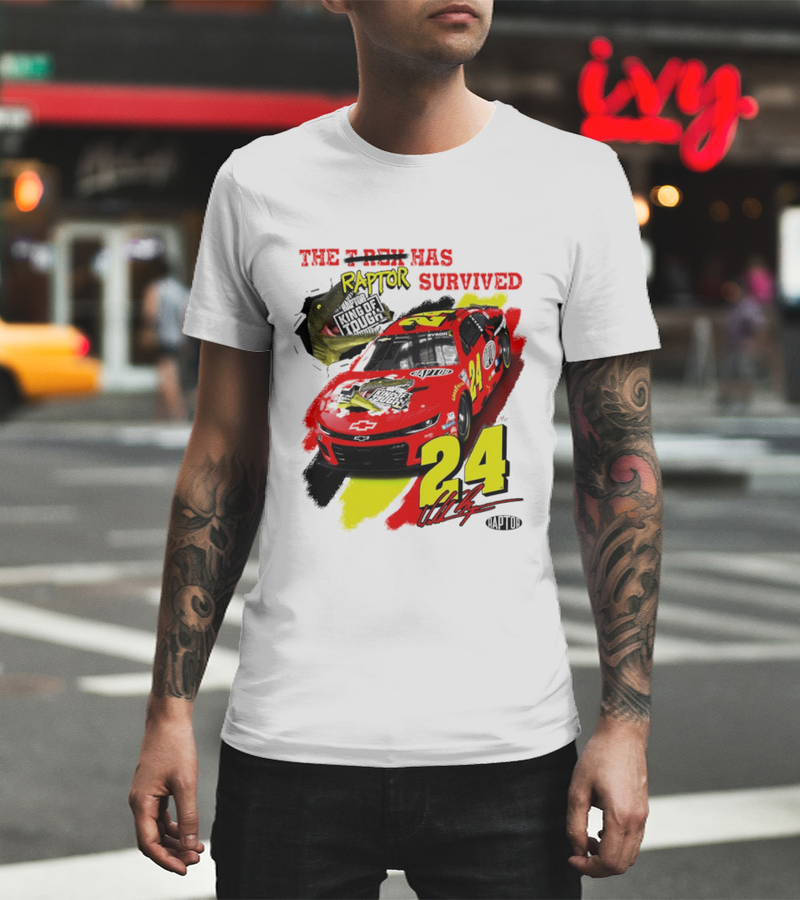 William Byron 24 NASCAR Chevrolet Camaro Raptor Survived King Of Tough T-Shirt