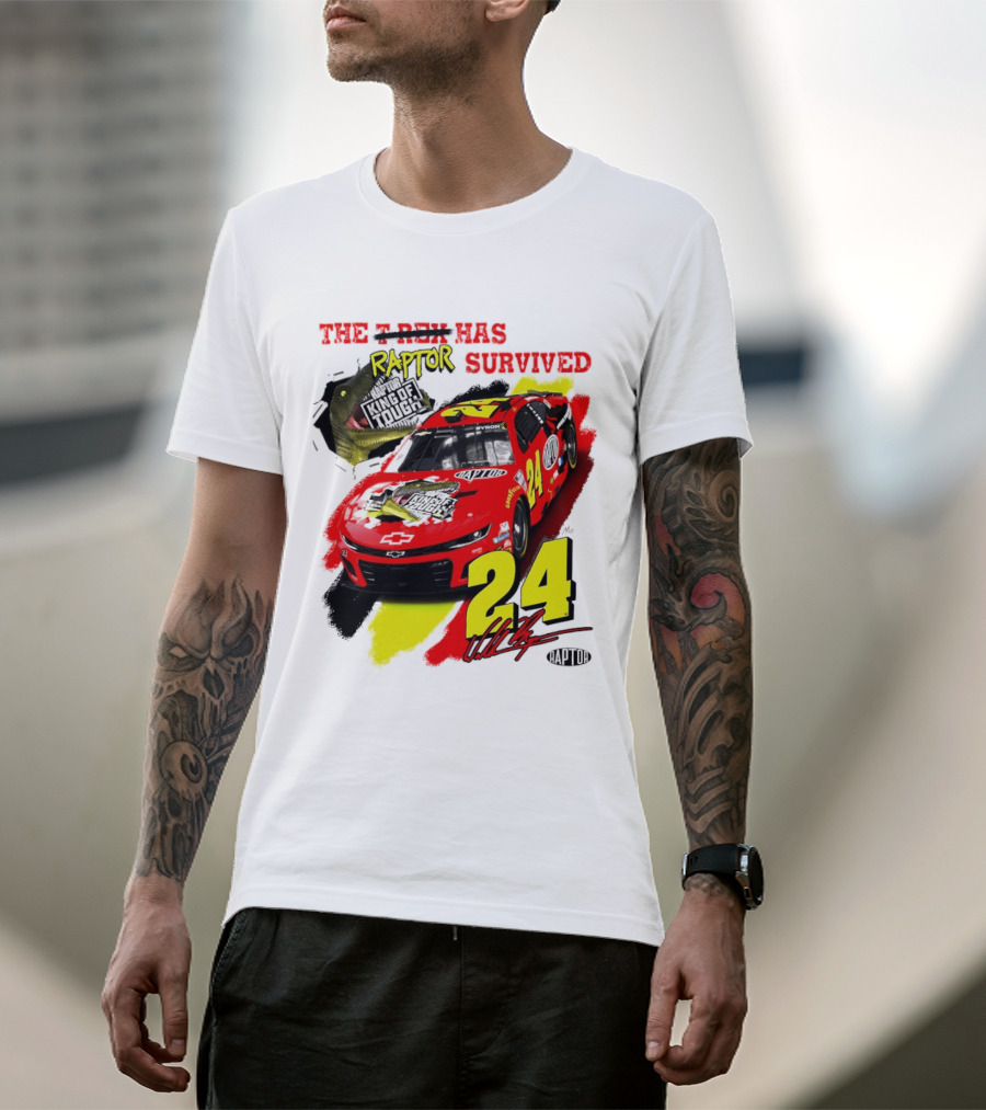 William Byron 24 NASCAR Chevrolet Camaro Raptor Survived King Of Tough T-Shirt