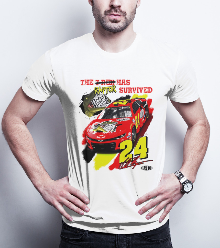 William Byron 24 NASCAR Chevrolet Camaro Raptor Survived King Of Tough T-Shirt