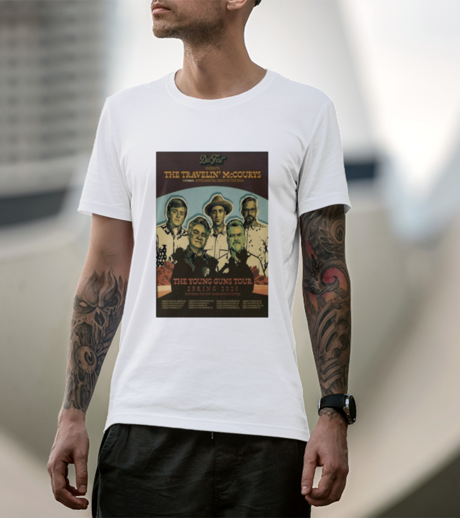 DelFest Presents The Travelin' McCourys IBMA Instrumental Group Of The Year The Young Guns Tour Spring 2026 Featuring The Next Generation Of Pickers T-Shirt