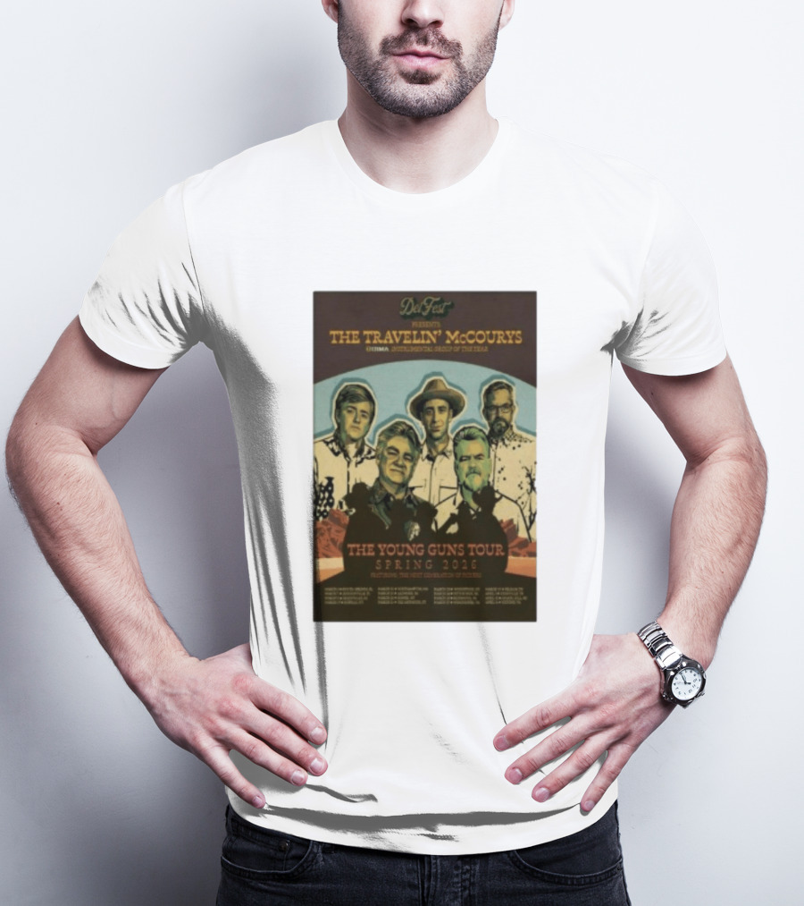 DelFest Presents The Travelin' McCourys IBMA Instrumental Group Of The Year The Young Guns Tour Spring 2026 Featuring The Next Generation Of Pickers T-Shirt
