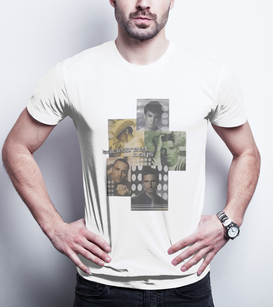 Backstreet Boys 2000 Era Original Justin Bieber Style Collage T-Shirt